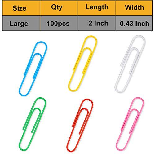 Vinaco Paper Clips 100 Pack Large Paper Clips 2 Inch (50 mm), Durable ...