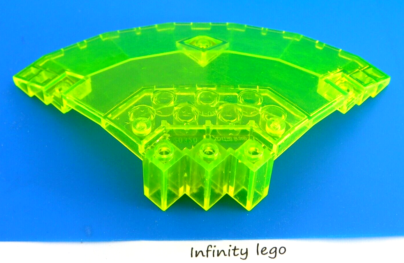2 LEGO Trans-Neon Green Panel 10x10x2.3 Quarter Saucer Top Space UFO ...