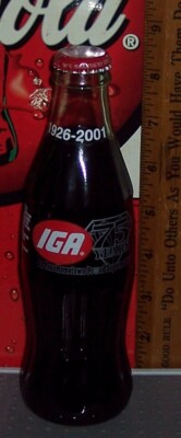 2001 IGA 75 YEARS AS YOUR HOMETOWN SUPERMARKET 8 OUNCE COCA - COLA ...