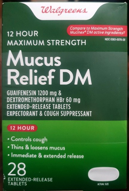 3pk Walgreens 12 Hour MAXIMUM Strength Mucus Relief DM 28 Tablets Exp ...