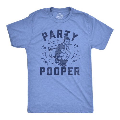 Mens Funny T Shirts Party Pooper Sarcastic Graphic Novelty Tee for Men ...