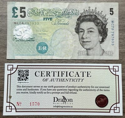 Great Britain, England 5 Pounds 2012, P-391d QEII Sign C Salmon Circ 🐉 ...