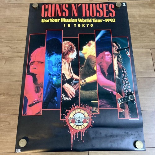 GUNS AND ROSES World Tour-1992 IN TOKYO Official Promo Poster Not for ...