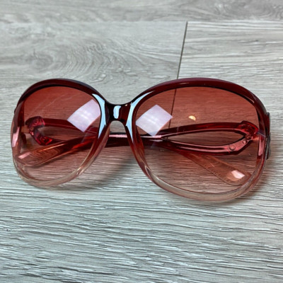 Scratched! Sunglasses OVERSIZED Round Circle RED Lens Women Beach ...