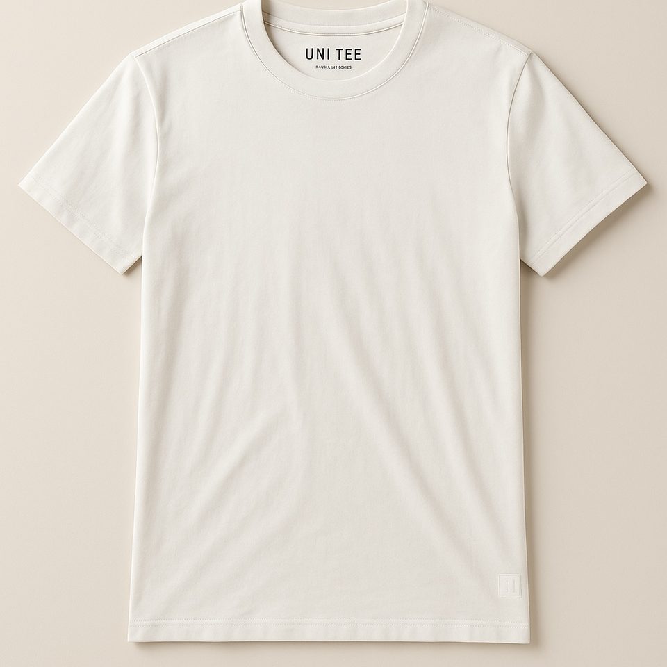 UNI TEE Mens Short Sleeves 8OZ Heavy Weight 100% Cotton S-3XL CREW Neck ...
