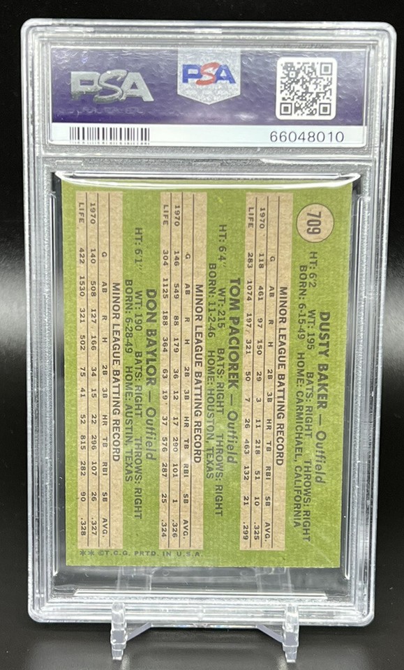 1971 Topps Baseball #709 DUSTY BAKER RC DON BAYLOR ROOKIE PSA 7 | eBay