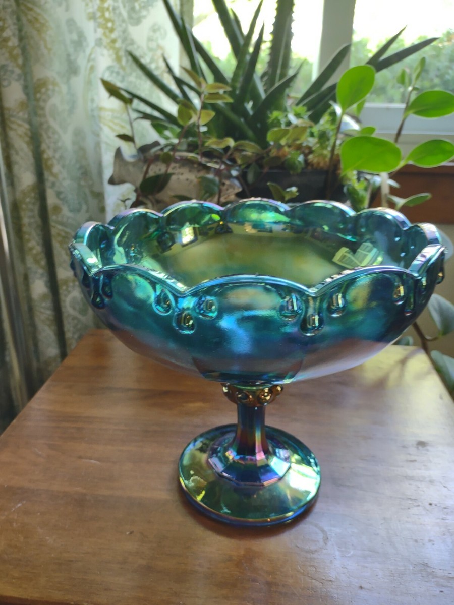 Blue Carnival Glass