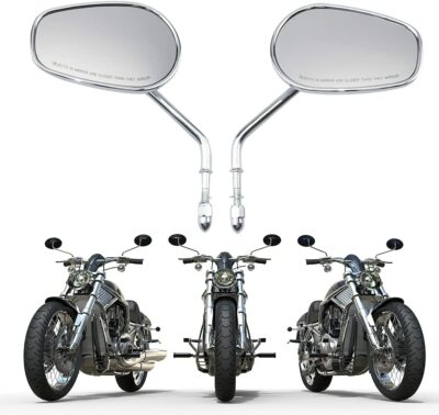 2X Chrome Motorcycle Rear View Mirrors For Harley Davidson Softail ...