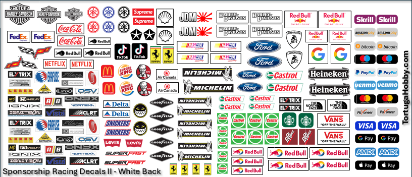 Sponsorship Racing Decals - Waterslide - 1:24 Scale - Decal Sets | eBay