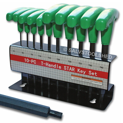 T Handle Star Key Set Torx Allen Alan Hex Keys Wrench 10 Pieces T7 to ...