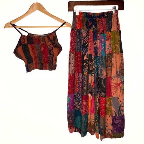 Rising International Handmade Patchwork 2PC Set Womens SZ OS Resortwear ...