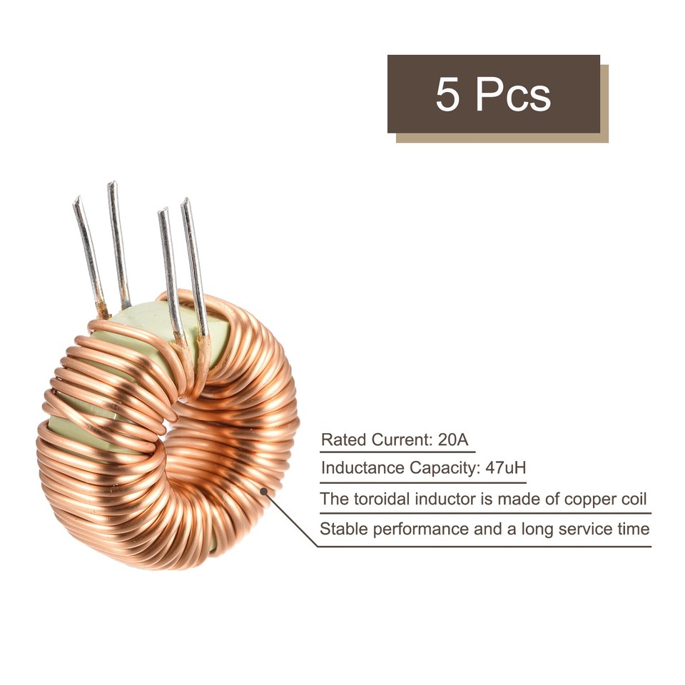 Toroid Inductance Copper Coil Magnetic Inductor 47uH 20A for DIY Pack ...