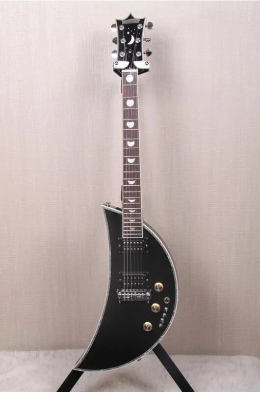Rare Kawai MoonSault Black Electric Guitar Abalone Binding,Moon Inlay ...