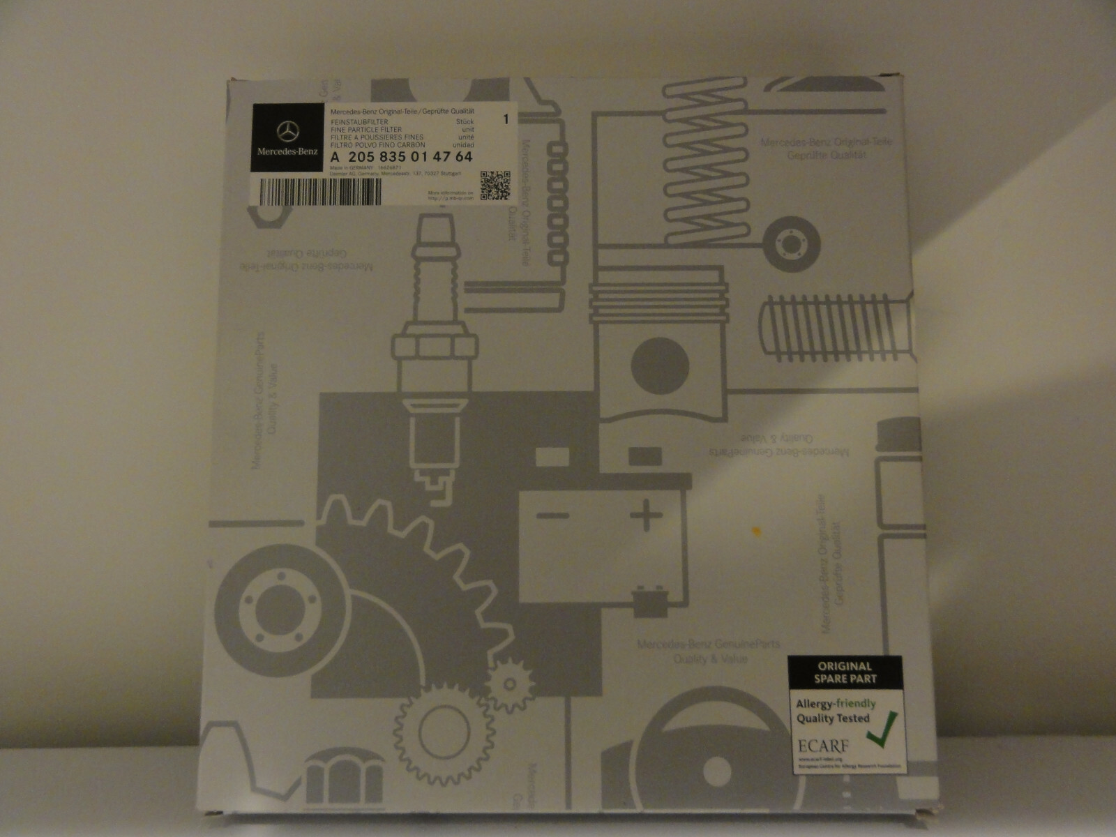 Genuine Mercedes-Benz C-class (205), E-class (213) Cabin Air Filter ...