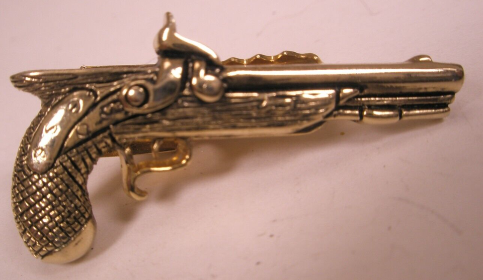 Dueling Pistol Flint Lock Percussion Vintage TINY SMALL Tie Bar Clip ...