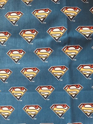 DC Comics Superman Fabric Retro Cotton Awesome Colors!!! BTHY 18”x44 ...