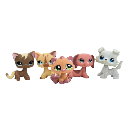 5pcs/lot Littlest pet shop dogs and short hair cat #1170 #886 #1710 ...