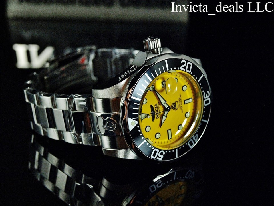 Invicta Men's 47mm GRAND DIVER AUTOMATIC Yellow Dial Stainless Steel ...