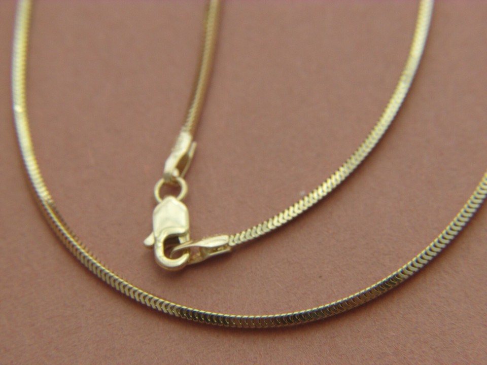 Solid 14K Gold Snake Necklace 3 widths to choose from **real 14k gold ...