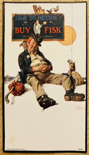 INK BLOTTER~1924 FISK TIRE CO. NORMAN ROCKWELL ART “TIME TO RETIRE” | eBay