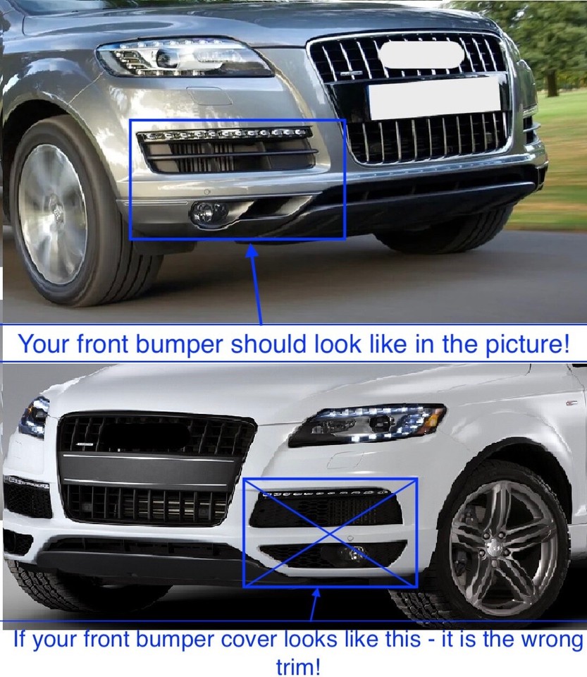 2010-2015 Q7 Base Front Bumper cover lower center grille insert valance ...