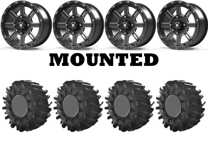 Kit 4 Interco Aqua Torque Tires 30x10-14 on Bullite Lancer Black BT-02 ...