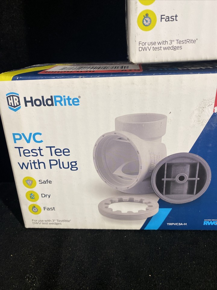 Test Tee & Plug HOLDRITE Testrite 3 in. PVC Schedule 40 Hub Lot Of 3 | eBay