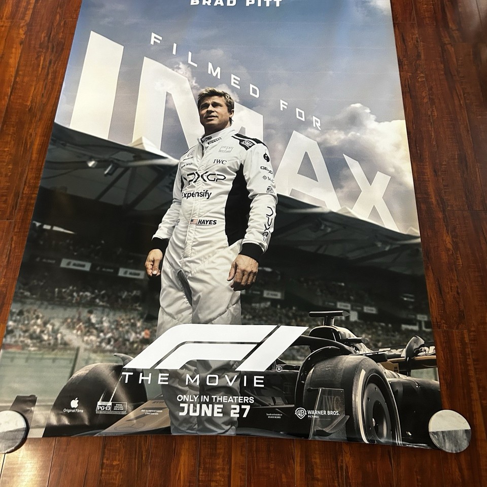 FORMULA 1 2025 BRAD PITT IMAX Warner Bros Orig. BUS STOP MOVIE POSTER ...