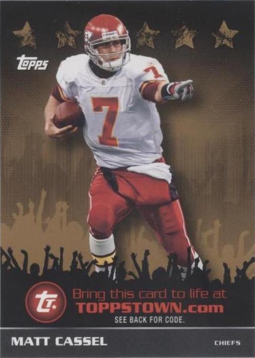 2009 Topps - Toppstown Redemption Code Cards Matt Cassel #TTT16 Gold ...