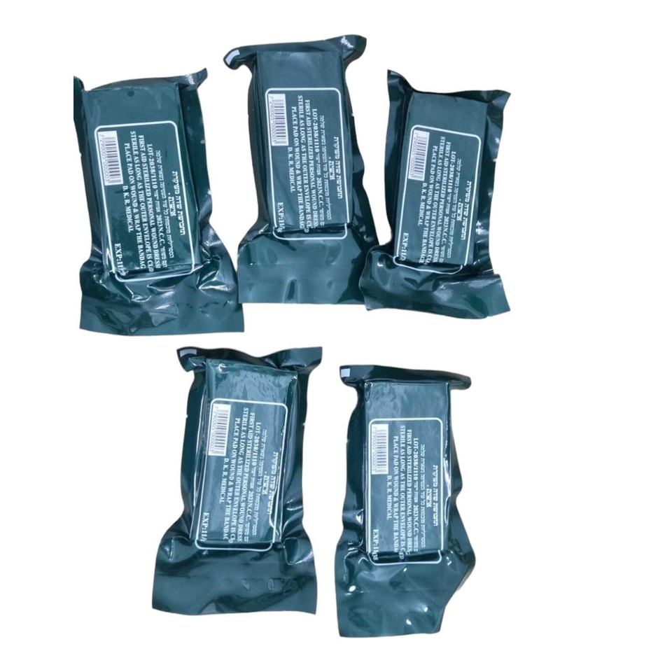 IDF Israeli Army Emergency Bandage Trauma Field Dressing 5-100 Pack Exp ...