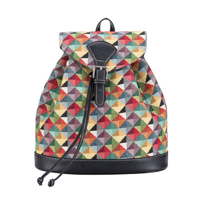 Signare Tapestry Multi Colored Triangle Rucksack Backpack For Women | eBay