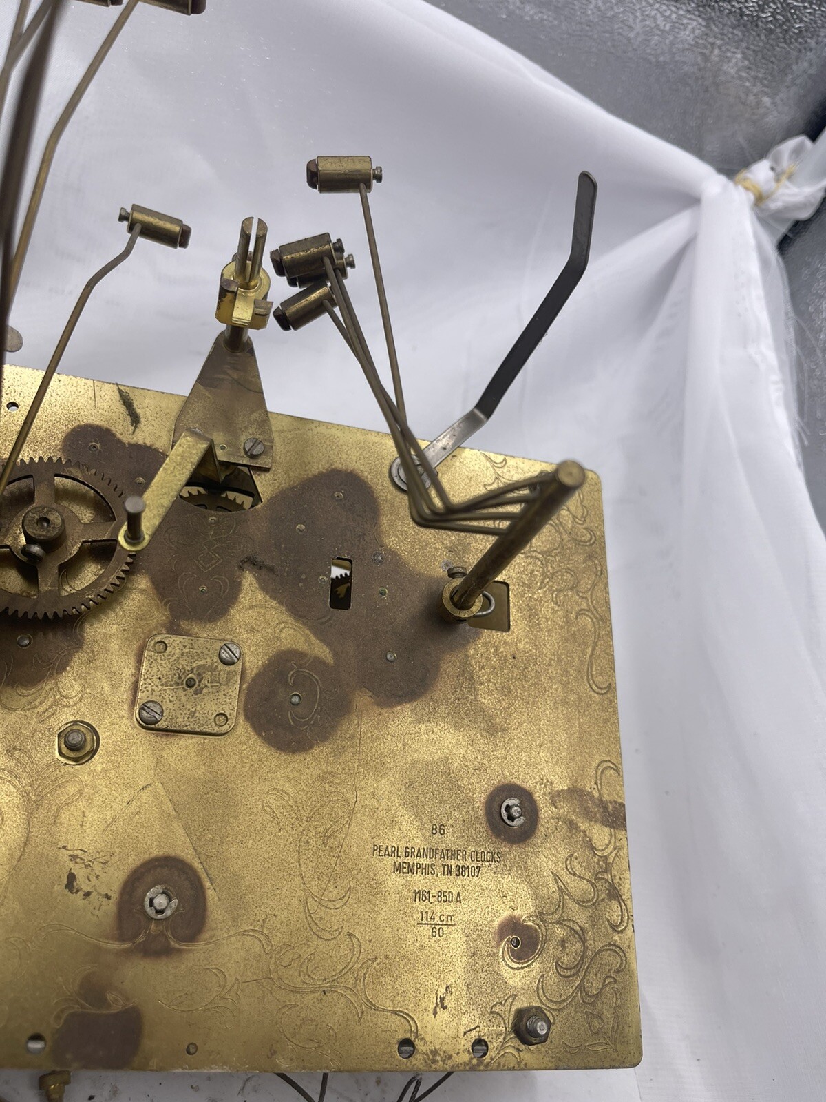 Used Grandfather Clock Movement Pearl Grandfather for parts 1161-850A ...