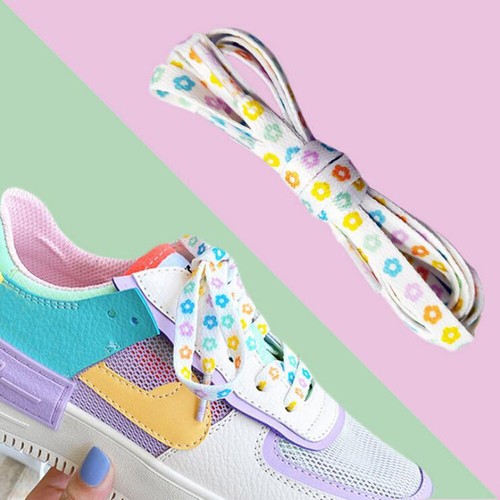 Sweet Floral Printed Shoelaces Summer Colorful Flower Sports Shoes ...