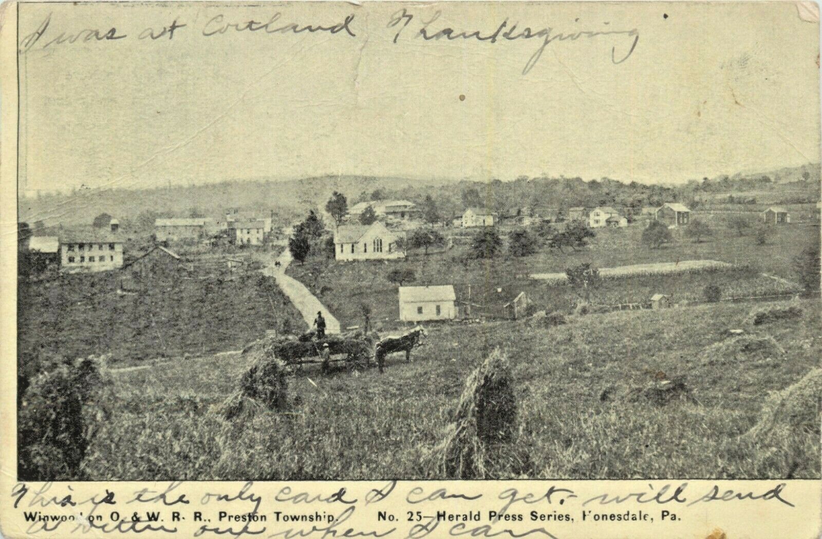 A View Of Winwood, Preston Township, "On The O. & W. R.R. Pennsylvania ...