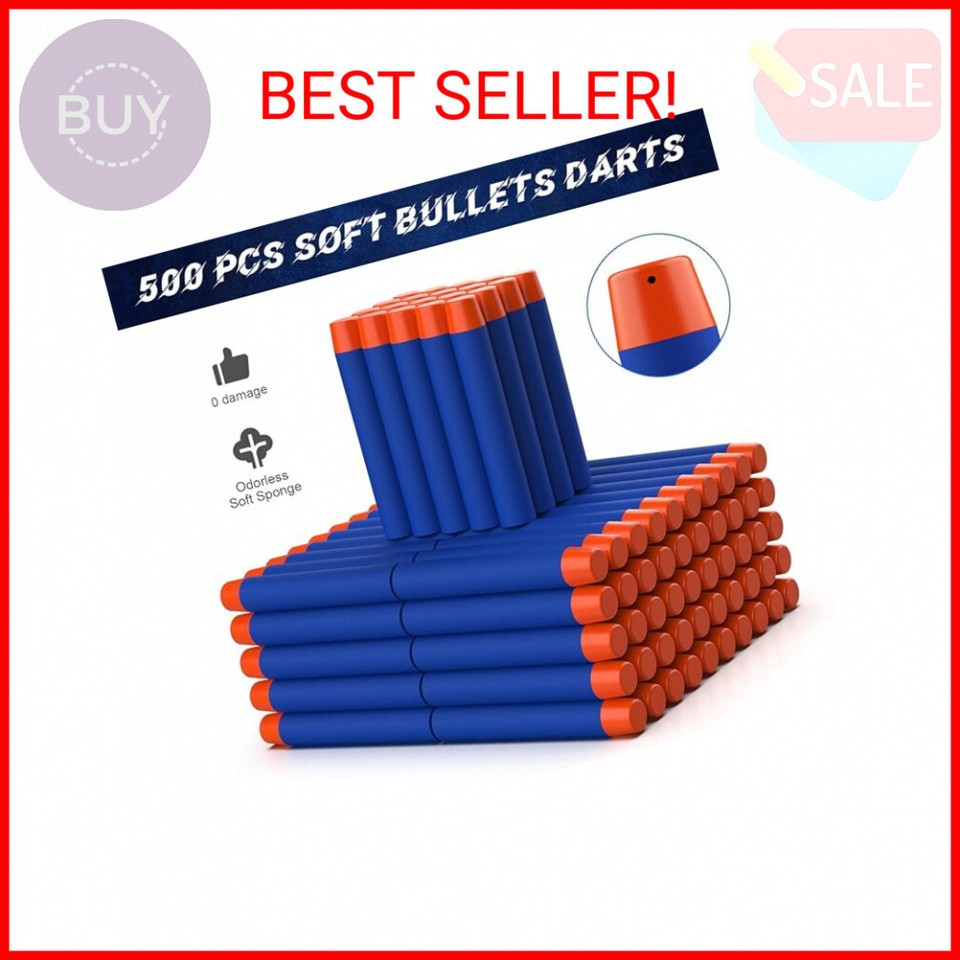 Tudaymol Nerf Bullets 500 Official Dart for Nerf N-Elite Series Guns ...