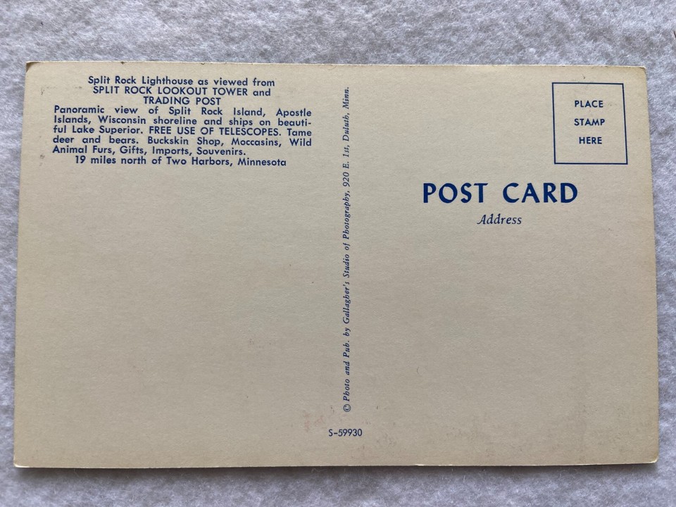 Split Rock Lookout Tower and Trading Post in Minnesota Vintage Postcard ...