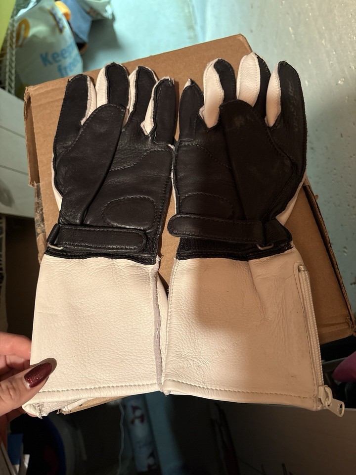 Kaptain Robbie Knievel Motorcycle Jump Leather Riding Gloves (Bates) | eBay