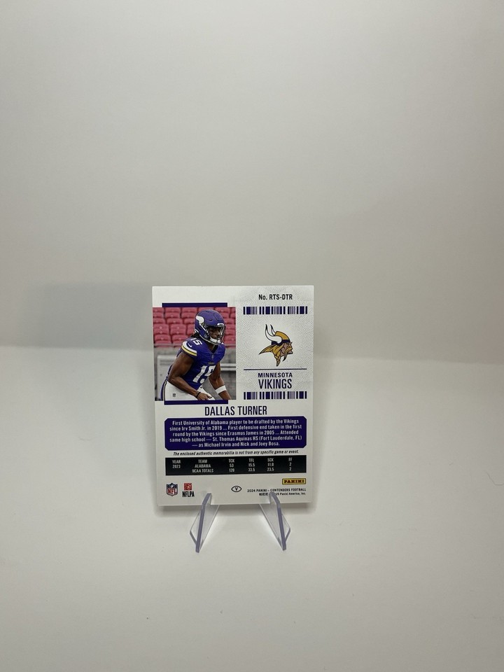 2024 Panini Contenders- Dallas Turner SP Variation Rookie Ticket (MEM ...