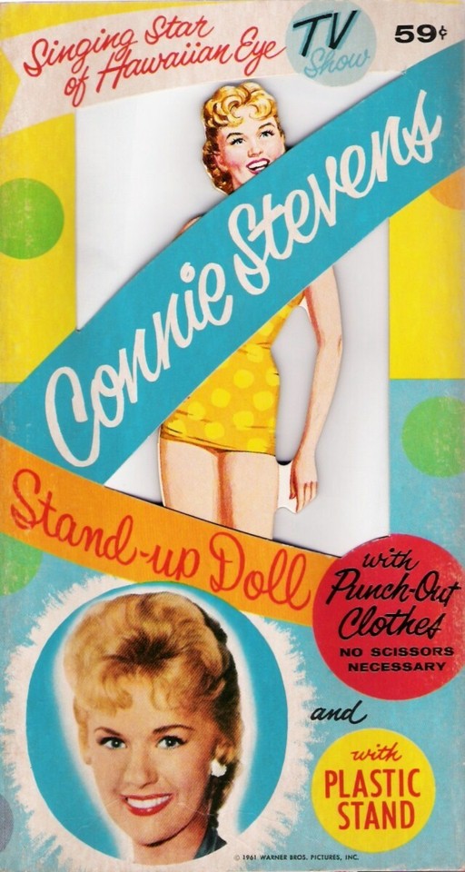 Vintage Uncut 1961 Connie Stevens Paper Dolls~hawaiian Eye~ 1