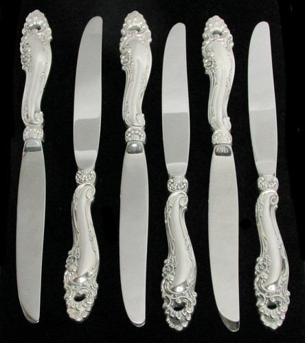 6 GORHAM DECOR STERLING HANDLE 9" DINNER KNIVES | eBay