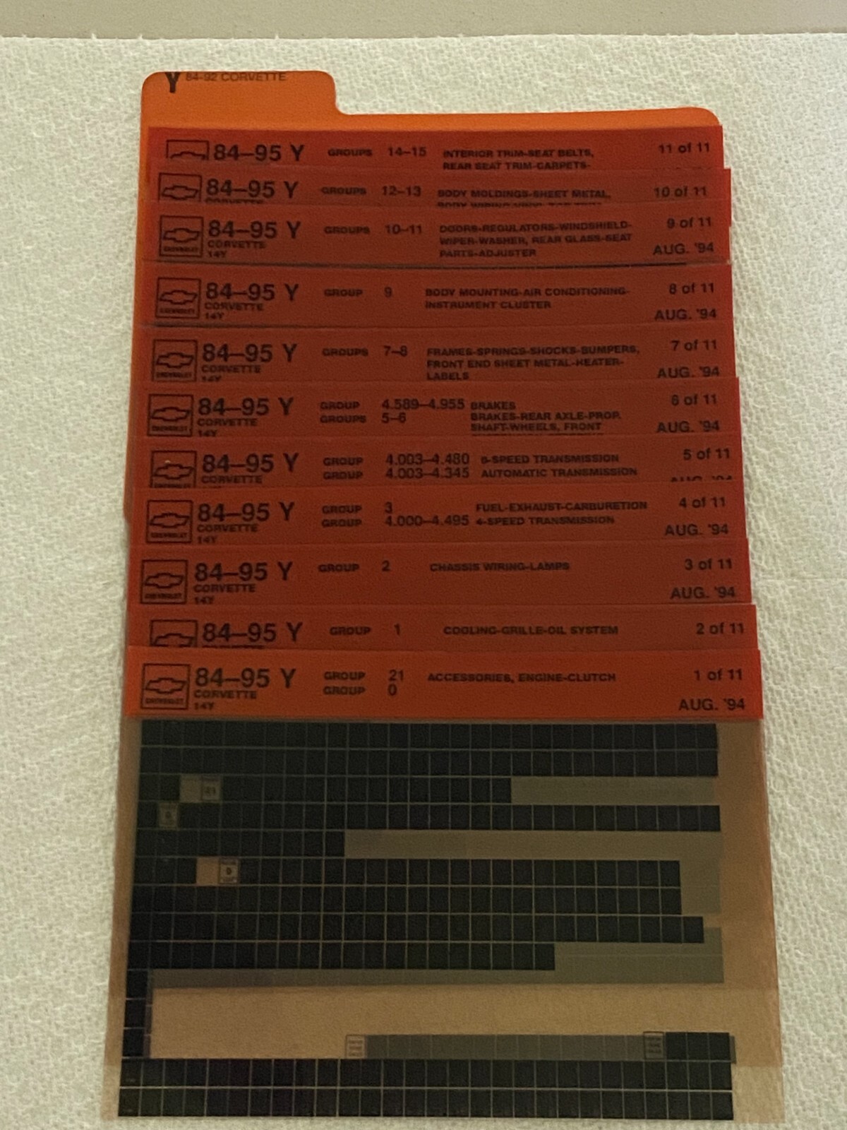 1984-1995 GM Chevrolet Corvette Microfiche Parts Catalog | eBay