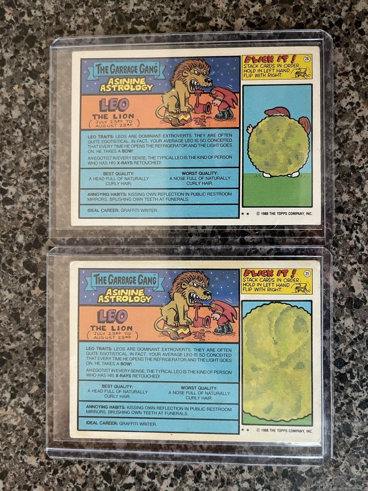 1988 Garbage Pail Kids S15 617 a/b Slasher Asher & Claude Flesh Non Die ...