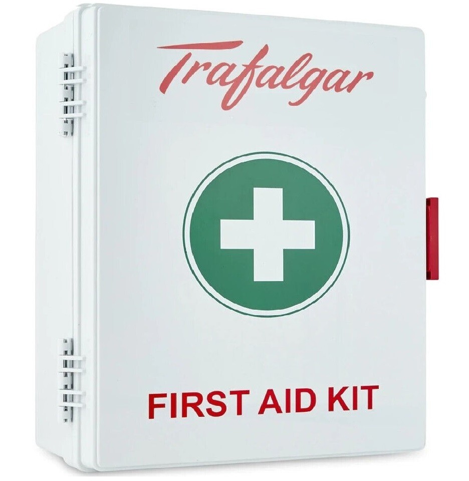 Trafalgar Workplace First Aid Kit Wall Mount Plastic Case Compact ...