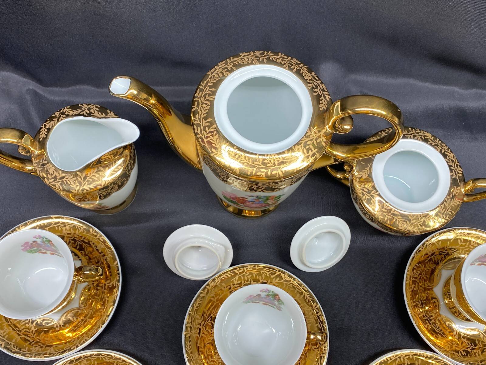 17 Piece Set ~ Polovi Germer Brazil ~ Teapot, Creamer, Sugar, (6) Cups ...
