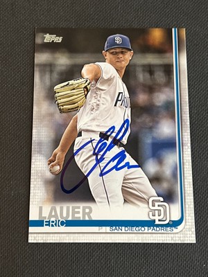 Eric Lauer Signed 2019 Topps Card Auto San Diego Padres Autograph ...