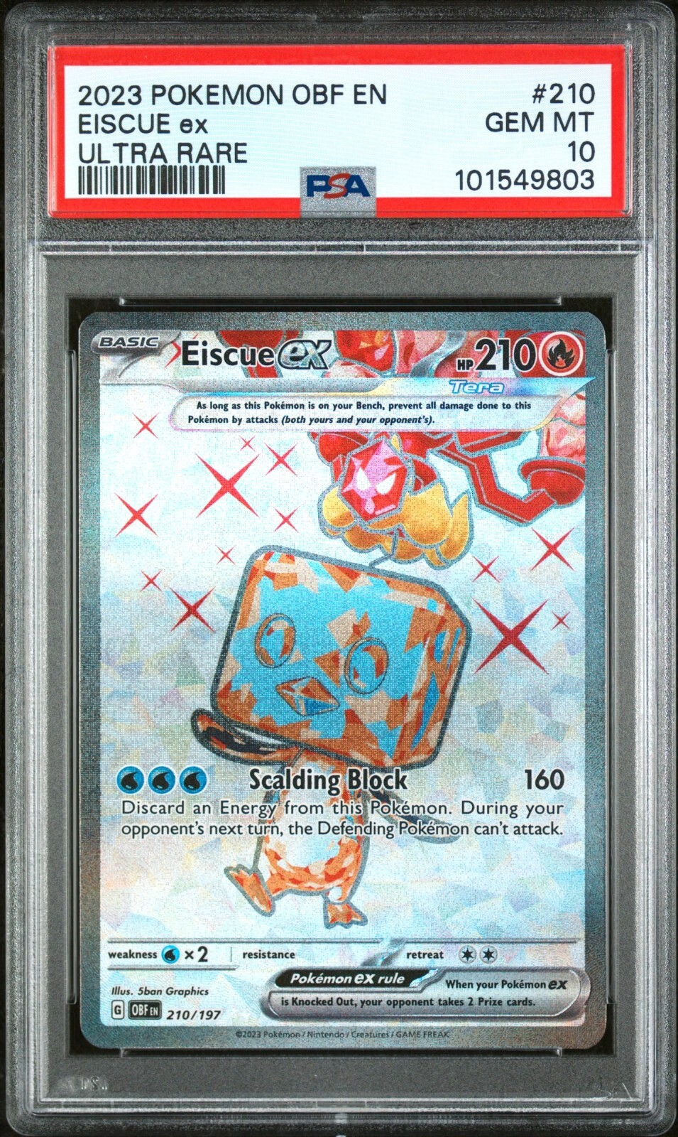 Eiscue ex 2023 Scarlet & Violet: Obsidian Flames #210/197 Ultra Rare ...