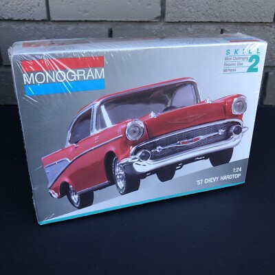 Monogram 57 Chevy Hardtop 1:24 Car Model Kit 2225 Sealed 1:24 Scale See ...