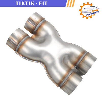 Universal Crossover X Pipe Dual 3" In/Out Stainless Steel Muffler ...