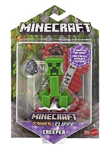 Minecraft Caves & Cliffs Creeper Action Figure with In-Game Code Inside ...