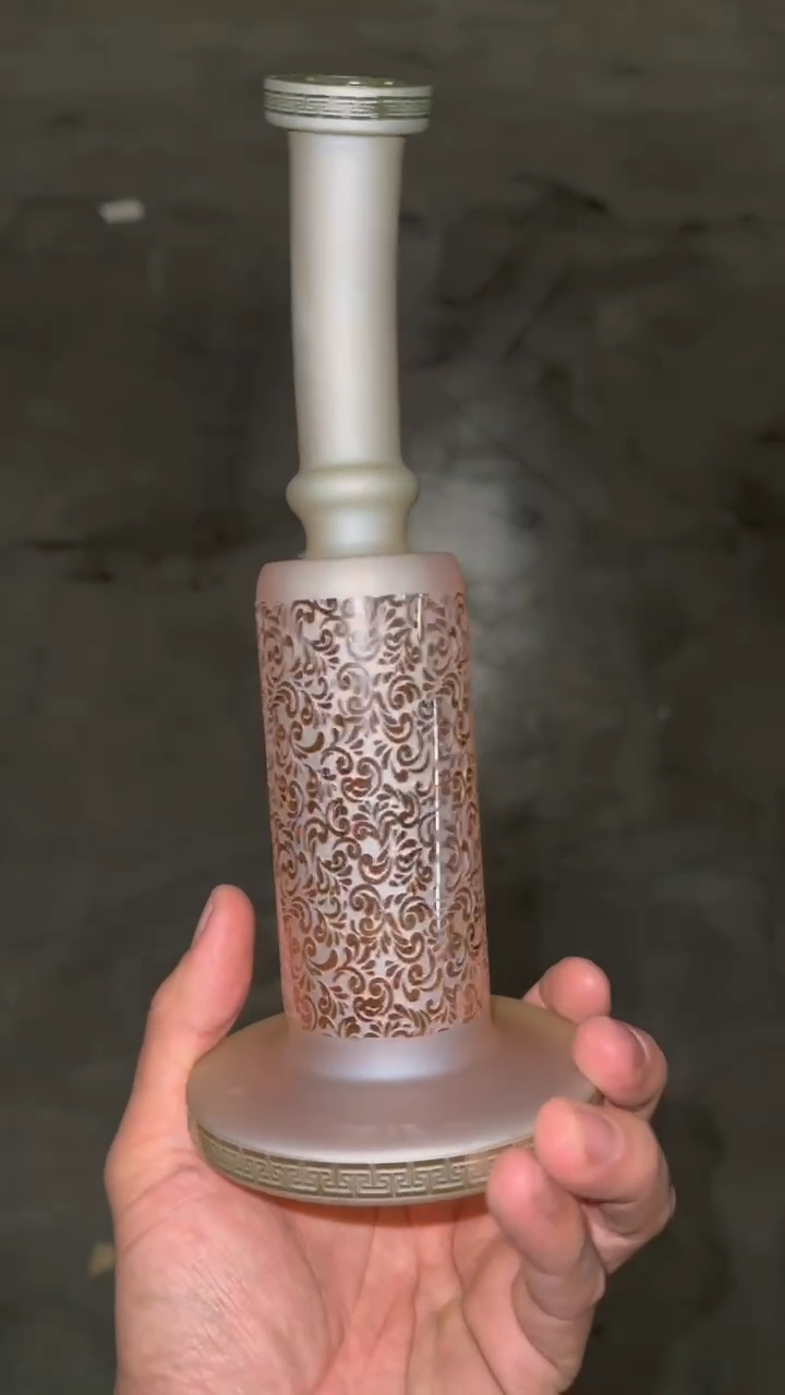 10" Carved craft Glass Bongs Smoking Glass Water Pipe with 14mm Round ...